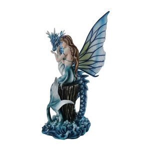 Zeckos | Art | The Meeting Rock Mermaid On Stone With Blue Water Dragon ...